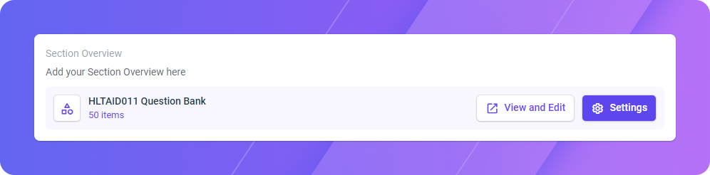 Question Banks – aXcelerate Support