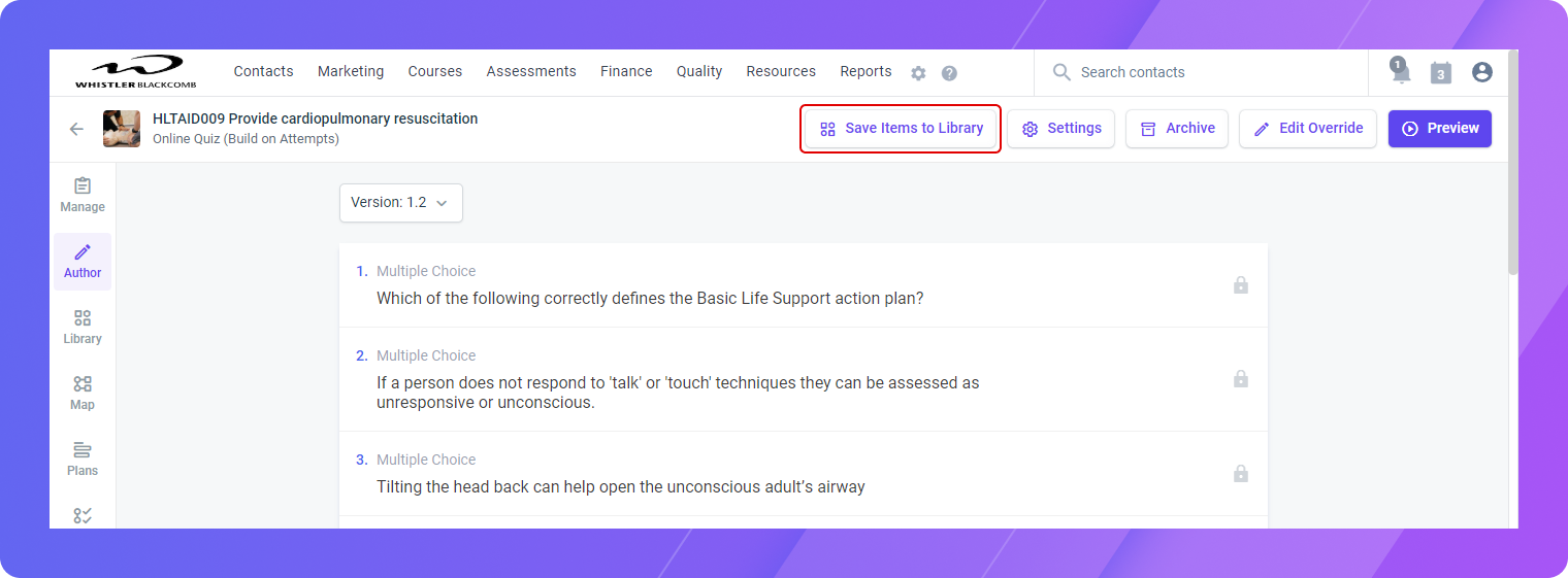 Item Authoring – aXcelerate Support